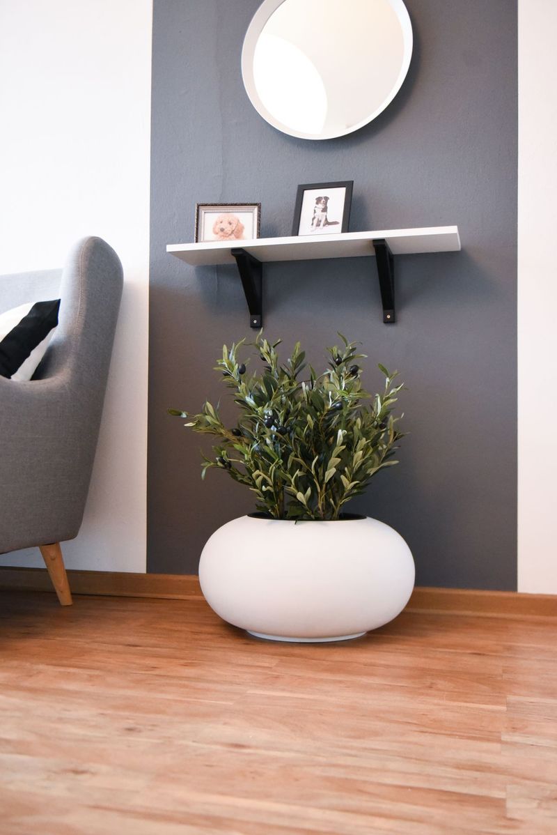 Pflanzkübel Blumentopf rund Fiberglas VIGLIA Weiß Matt | 101021085427 ...